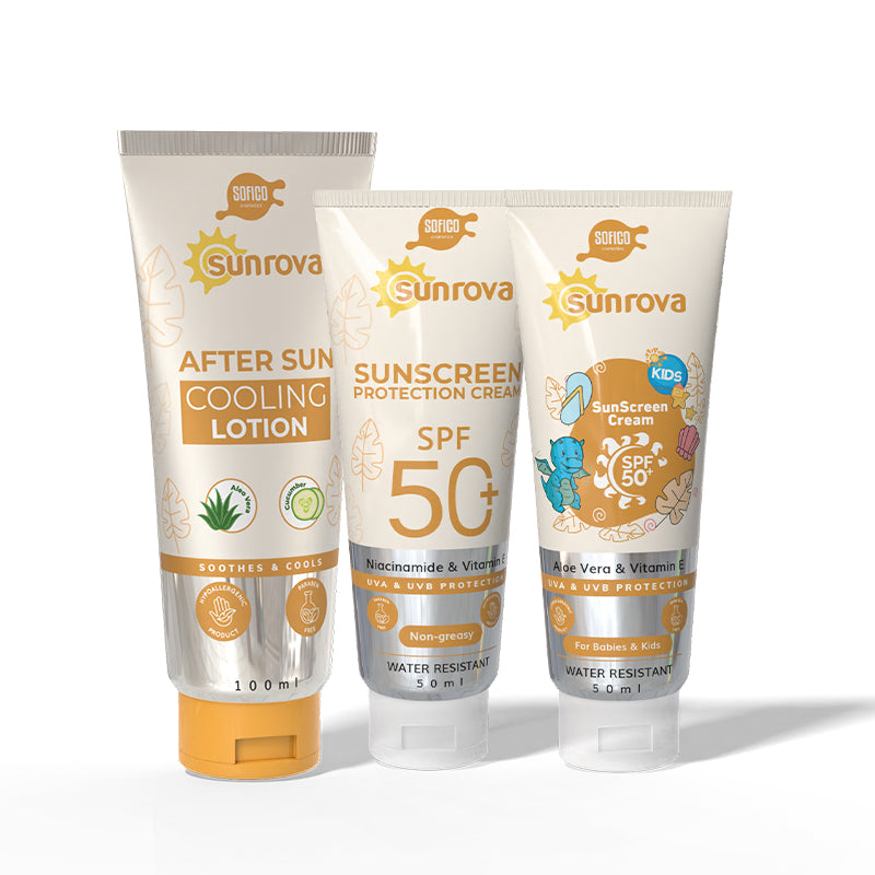 Sunrova Family Care Kit (Adult sunscree SPF50 50ml + kids sunscreen SP ...